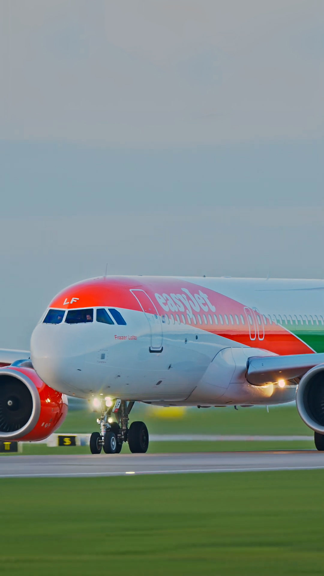 Aircraft Takes Off in Stunning Dusk Light