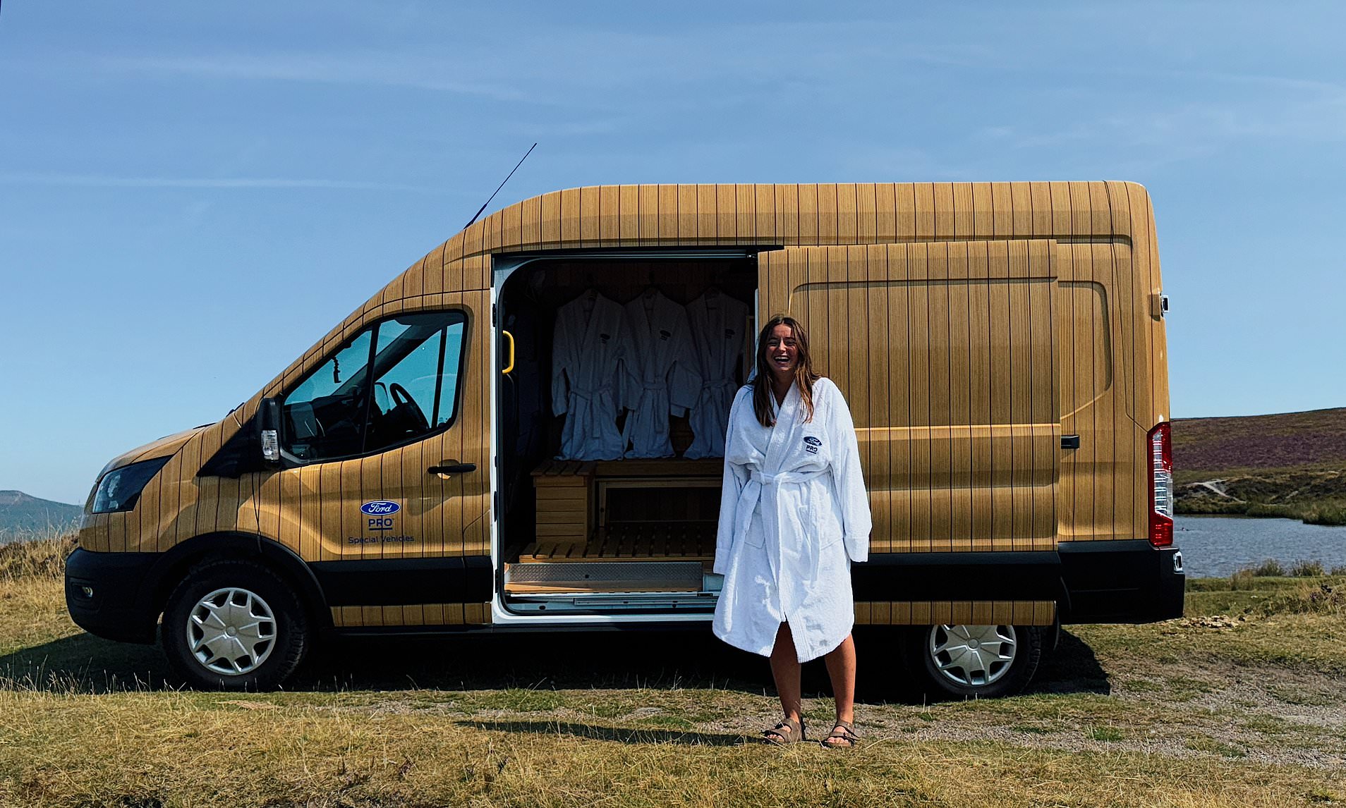 I tried Ford's electric Transit wild swimming Sauna Van - are EVs the ...