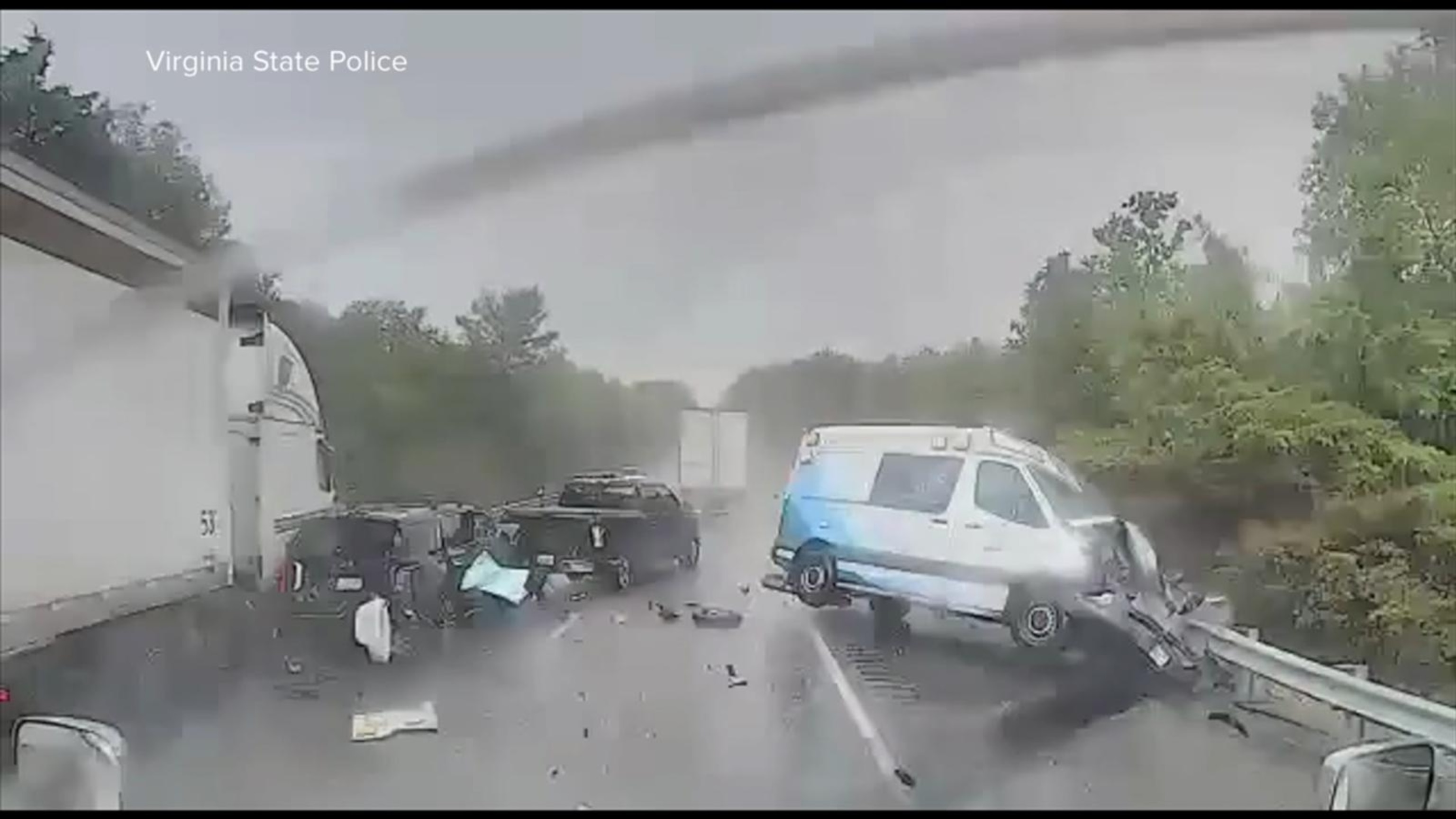 Heavy downpour causes deadly 10-vehicle pileup