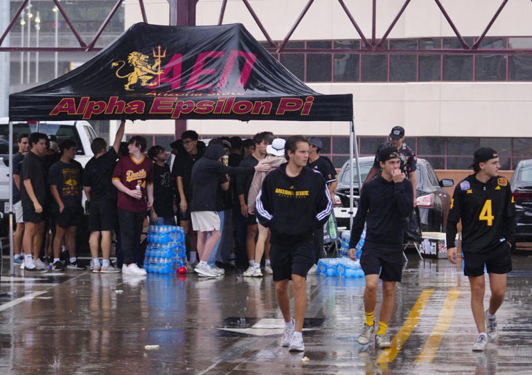 Arizona State, TCU greeted by rainstorm ahead of Big 12 football game