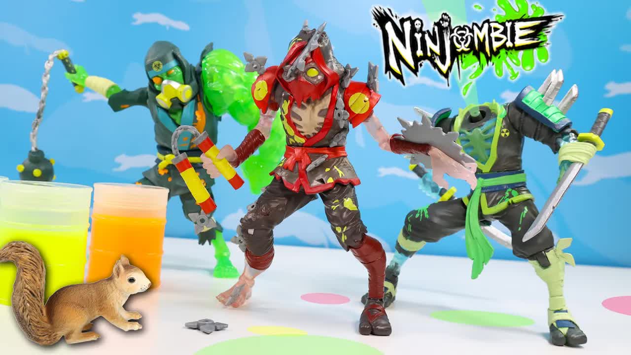 Ninjombie ninja zombies powered up with slime strike action figure review