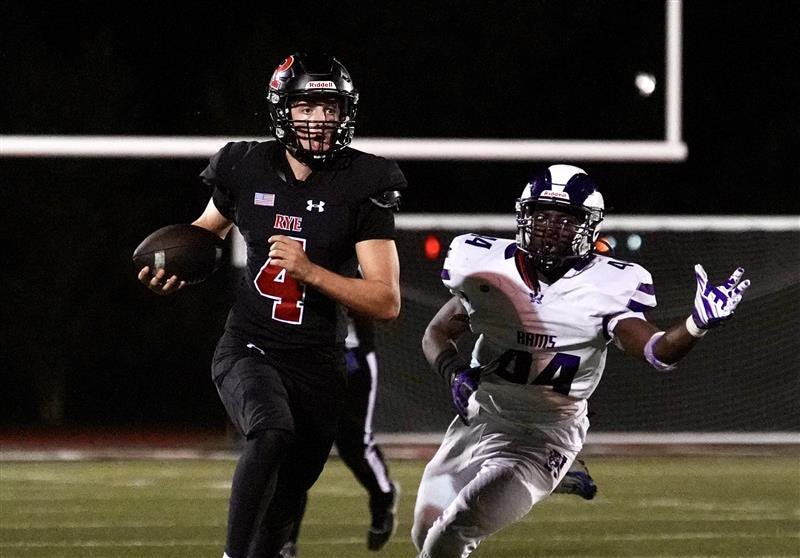 Rye football holds off Clarkstown North, 42-28, gets coach Dino Garr NY ...