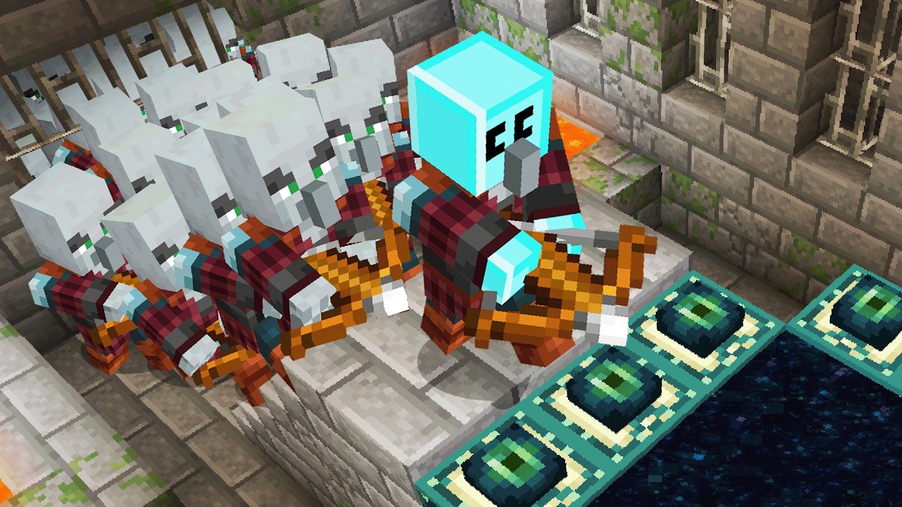 Minecraft but pillagers beat the game