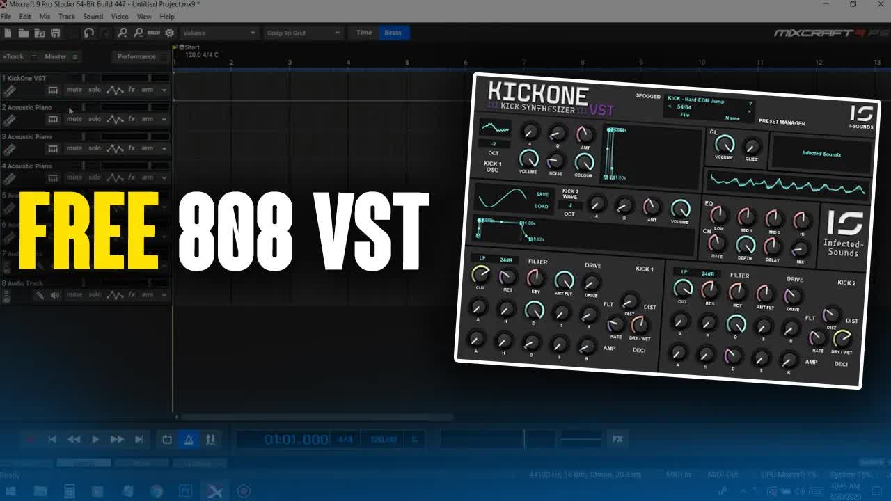 Free 808/Kick Synthesizer VST | Mixcraft 9 Tutorial