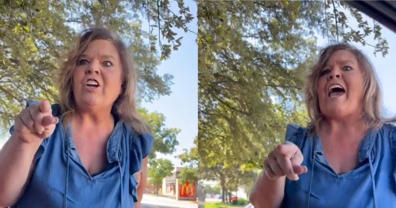 Viral video shows Texas 'Karen' abusing Mexican delivery man for not ...
