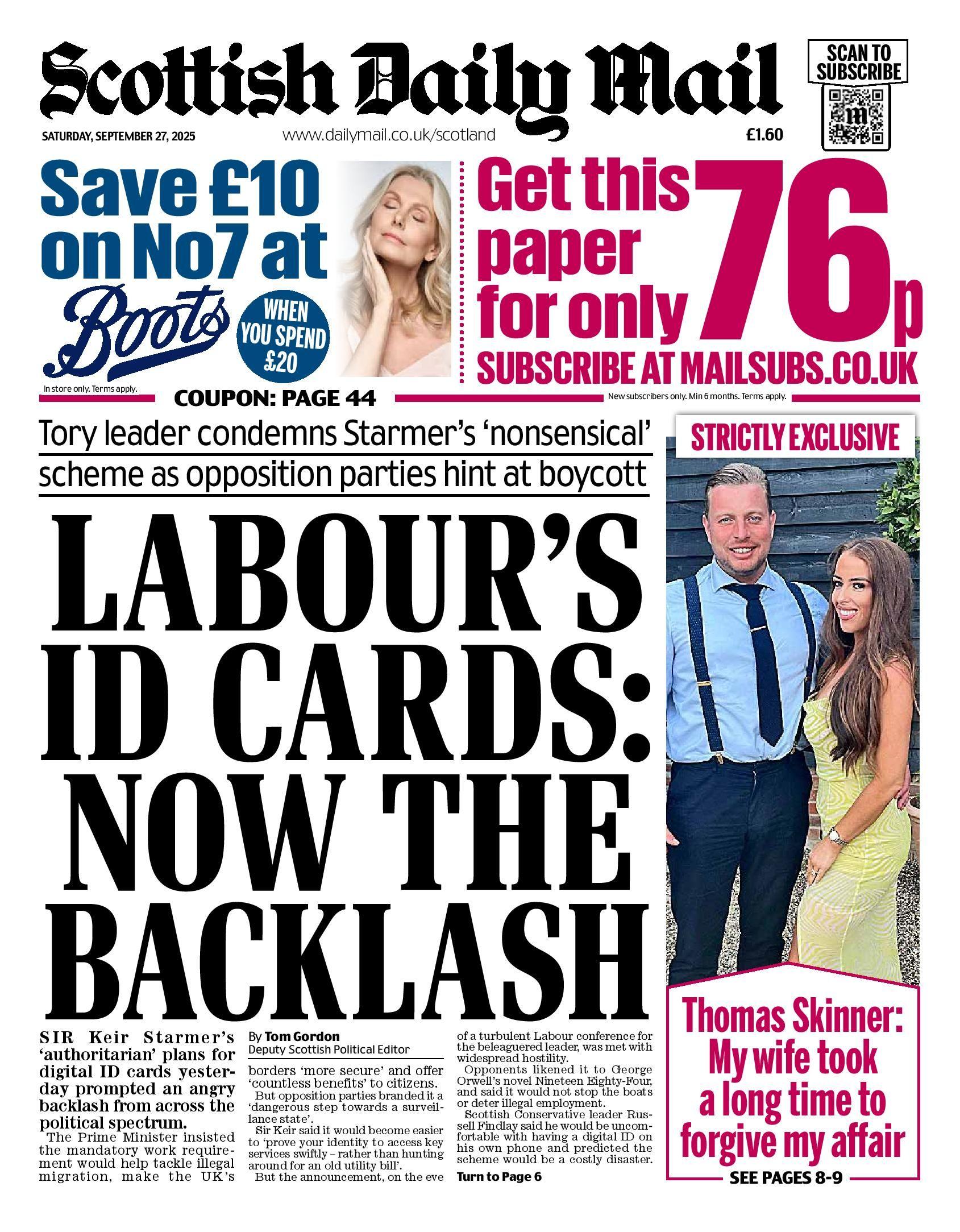 Scotland's papers: College funding 'crisis' and ID cards backlash