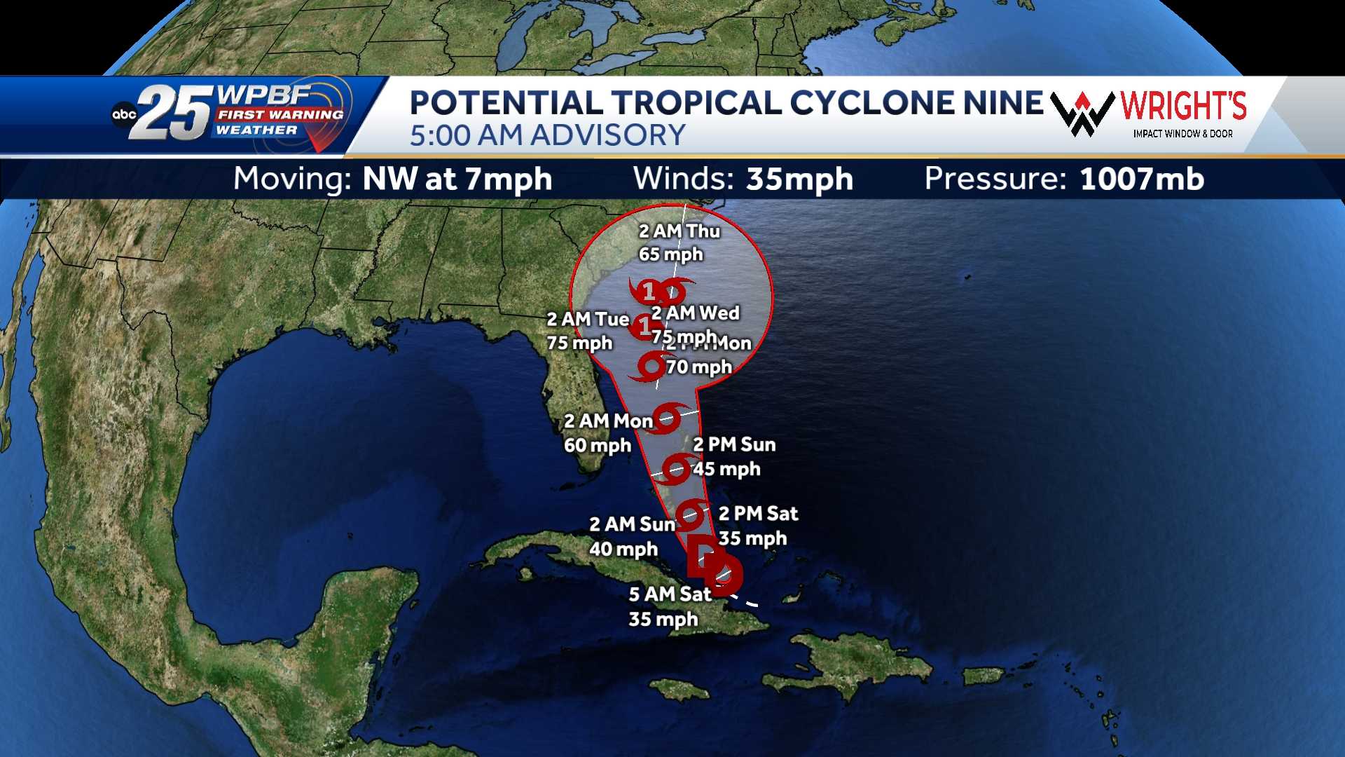 Potential Tropical Cyclone 9 will likely become a tropical depression today
