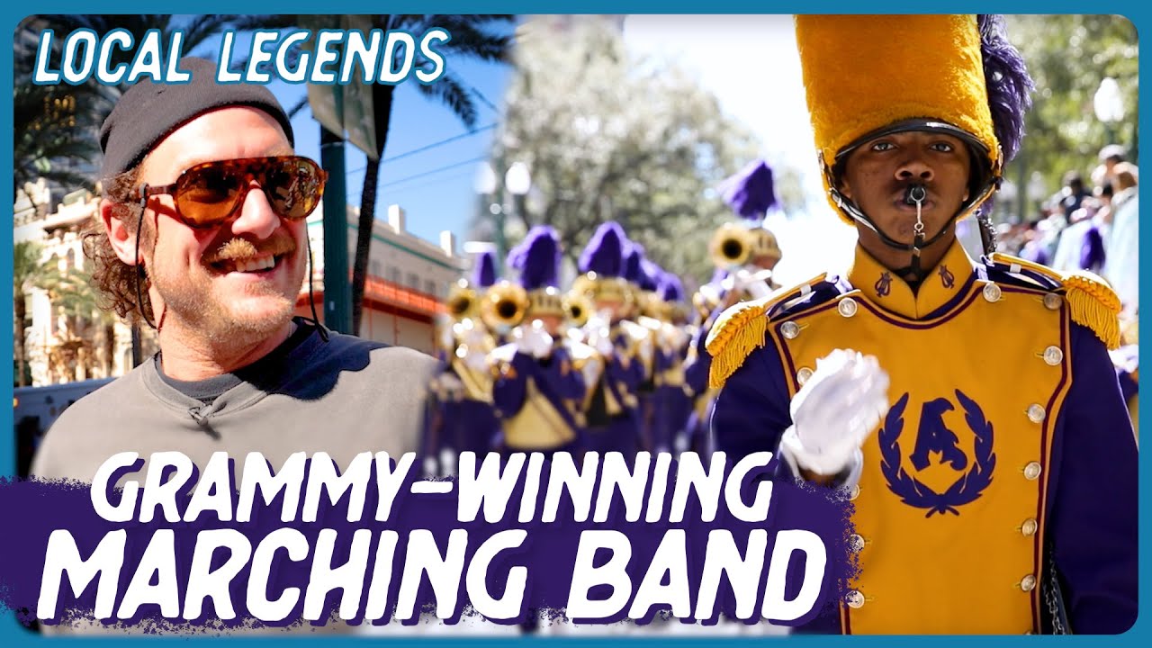 Experience a vibrant Mardi Gras marching band parade performance
