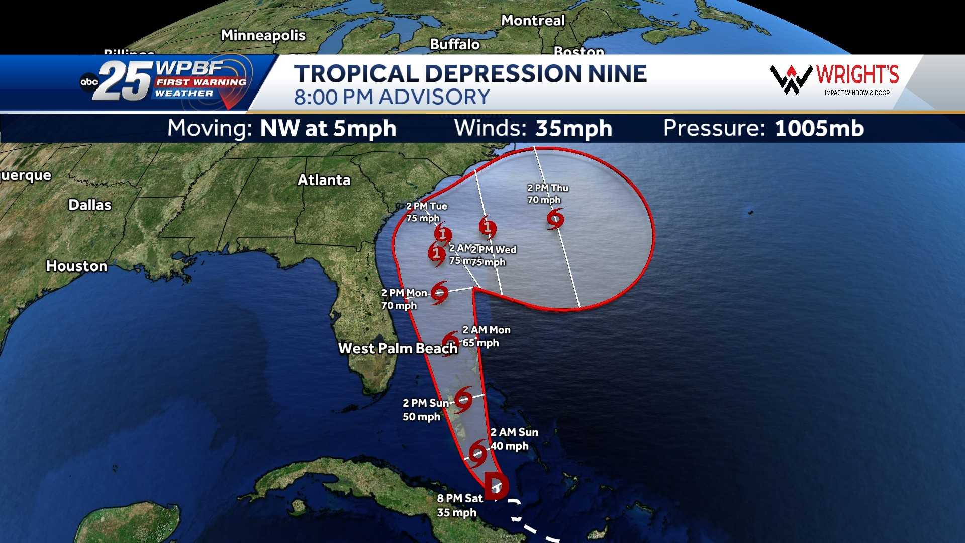 Tropical Depression 9 expected to strengthen into tropical storm soon
