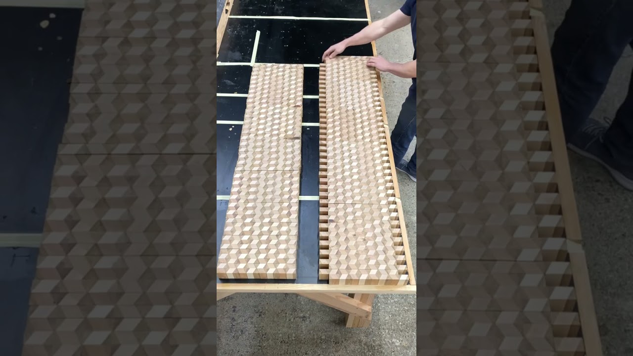 Woodworking - 3D cube board pattern assembly