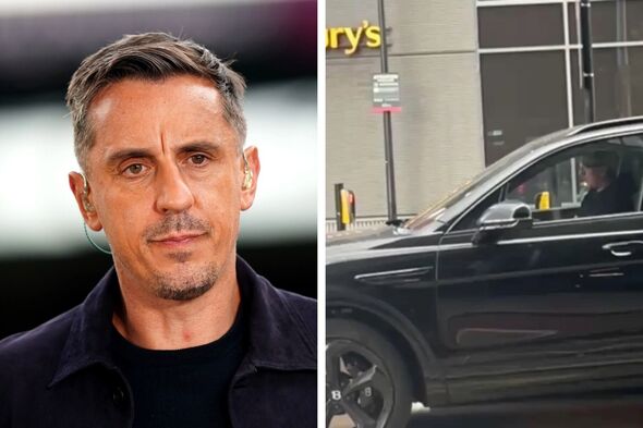 Gary Neville spotted using mobile phone behind wheel of his £170k Bentley