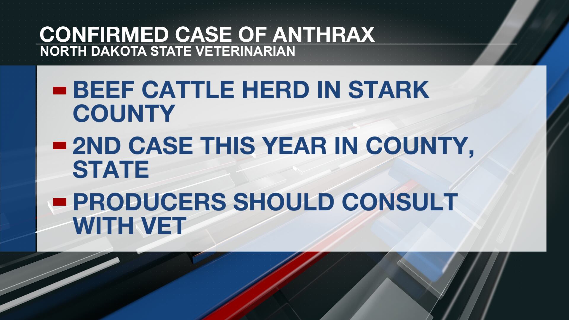 Second case of anthrax in cattle reported this year in Stark County