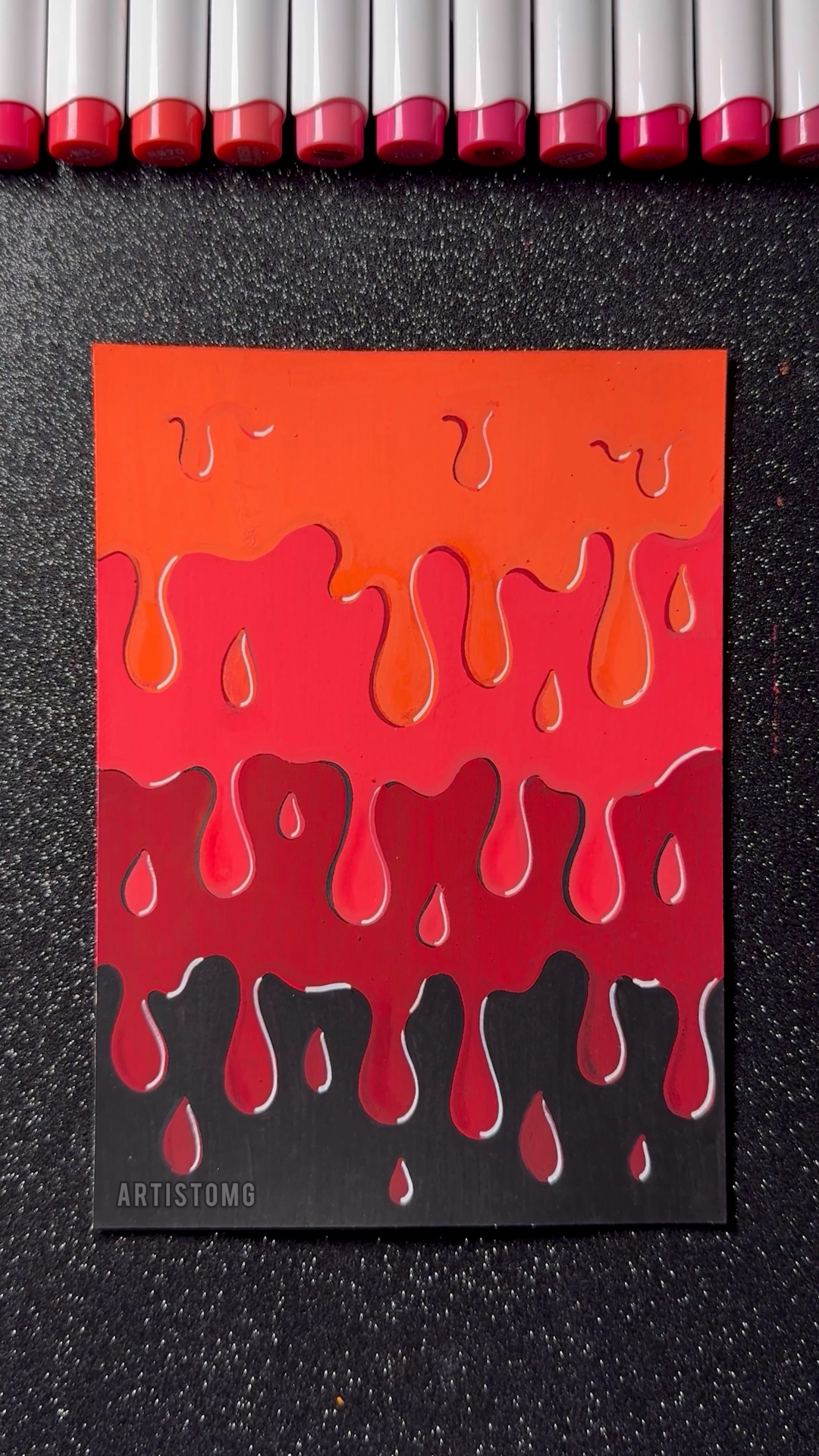 Molten Drips in Red Layers