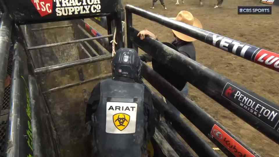 Bullfighter sent flying by Night Hawk