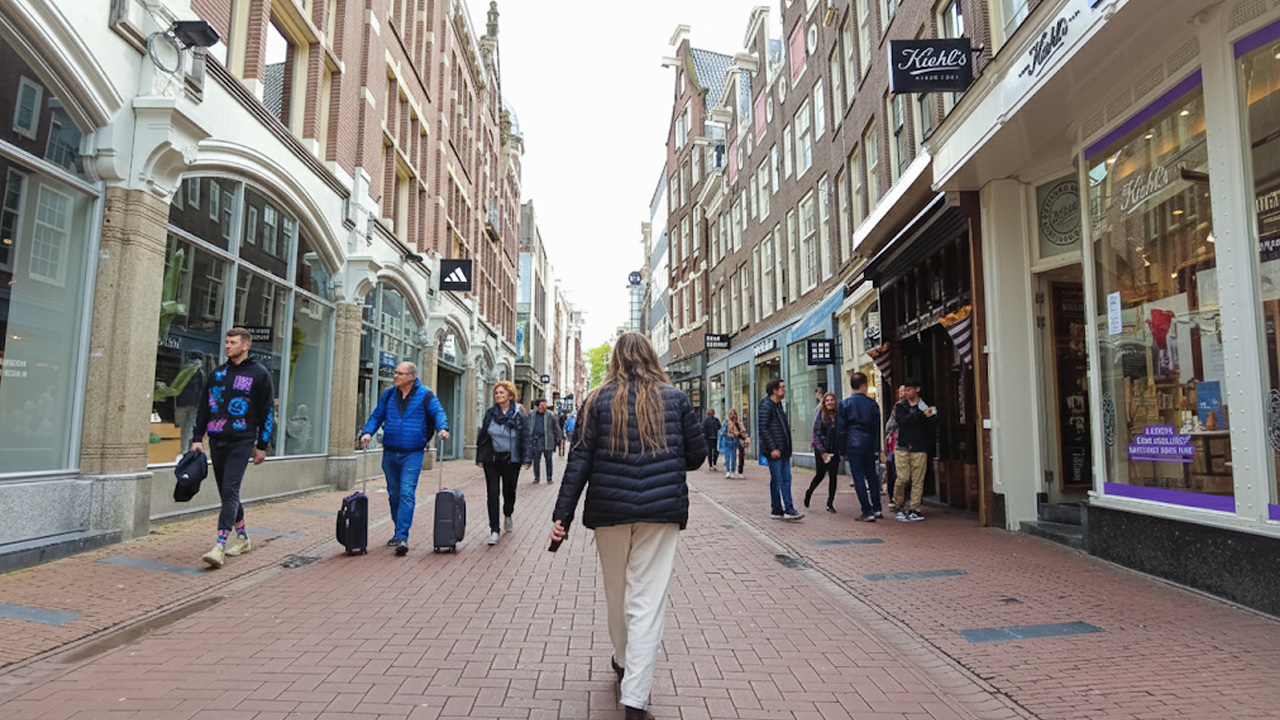 Tour a pie de primavera en Ámsterdam – Descubre el centro y canales en 4K