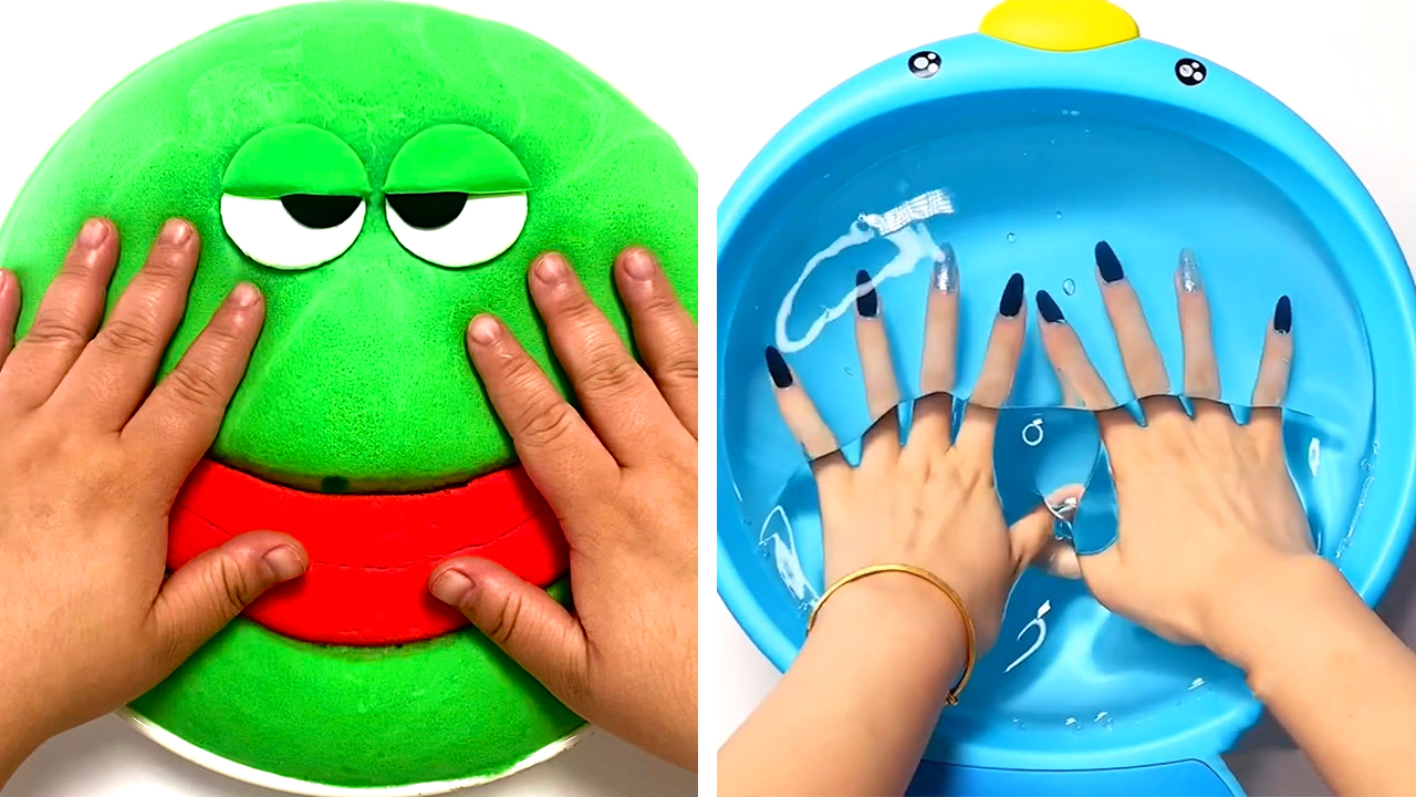 Slime de rana y agua cristalina