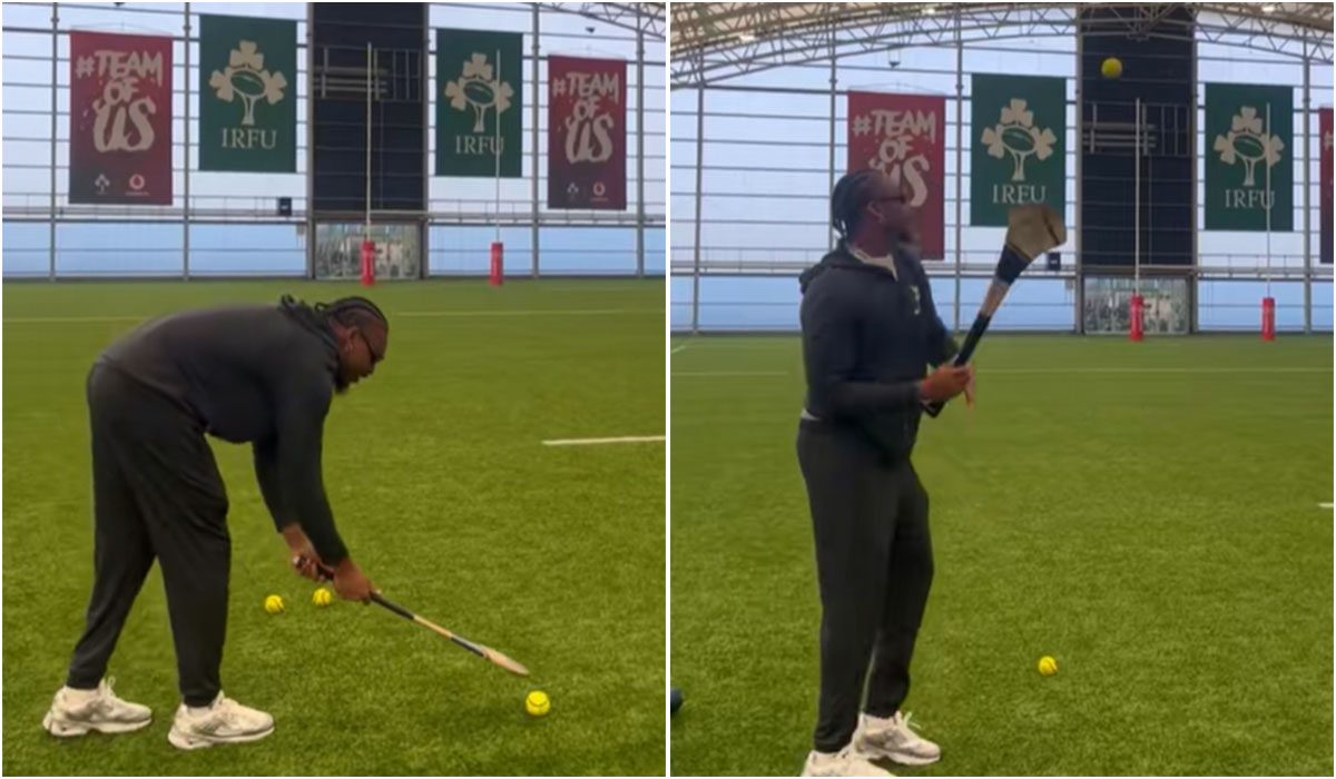 WATCH: NFL star Justin Jefferson tries his hand at hurling ahead of ...