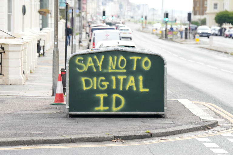 Anti-digital ID graffiti sprayed near Sussex seafront