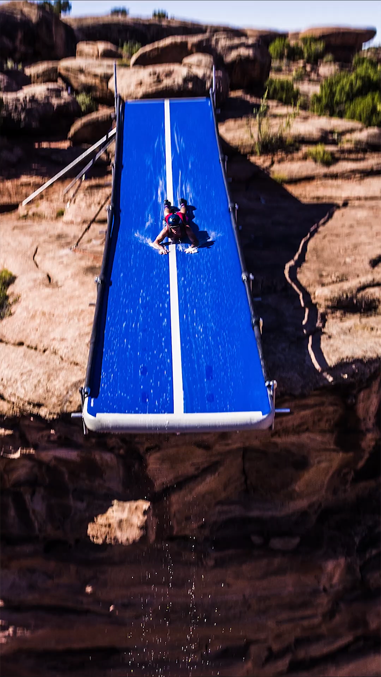 Slip and Slide off a 500 Foot Cliff