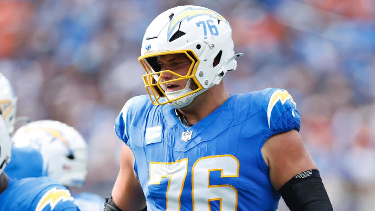 Joe Alt injury update: Chargers LT carted off with ankle injury as Los ...