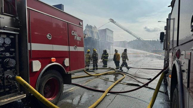 Raging structure fire prompts evacuations in the City of Weed