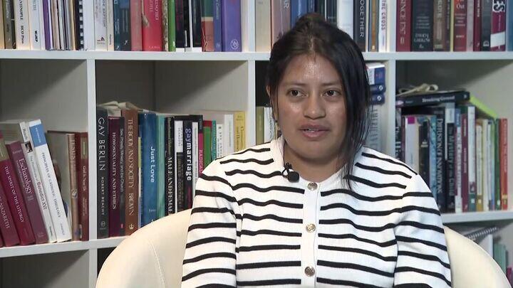 ICE agent seen on viral video shoving woman had no "compassion," victim ...