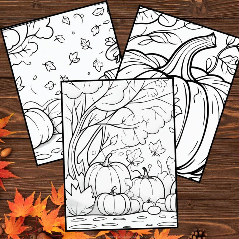 Fall pumpkin coloring pages