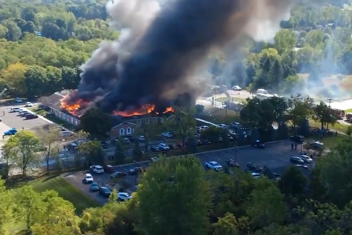 Video: Michigan mormon church burns after gunman rams car into building ...