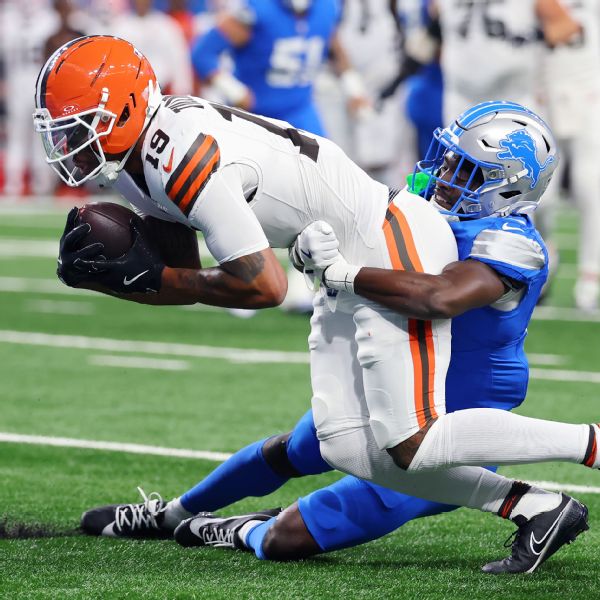 Browns' Cedric Tillman exits vs. Lions with hurt hamstring