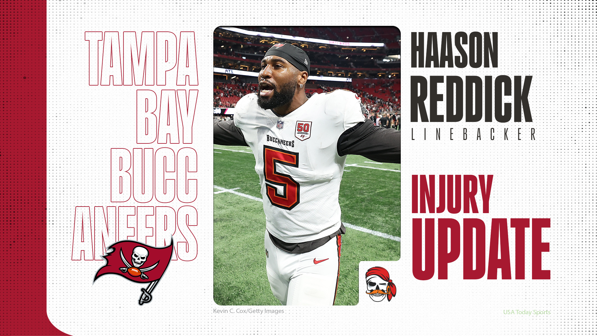 Buccaneers injury update: Haason Reddick questionable to return in Week 7