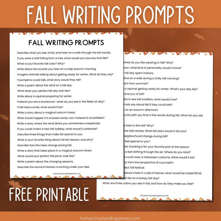 45 fun and creative fall writing prompts for kids