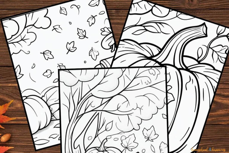 Fall pumpkin coloring pages
