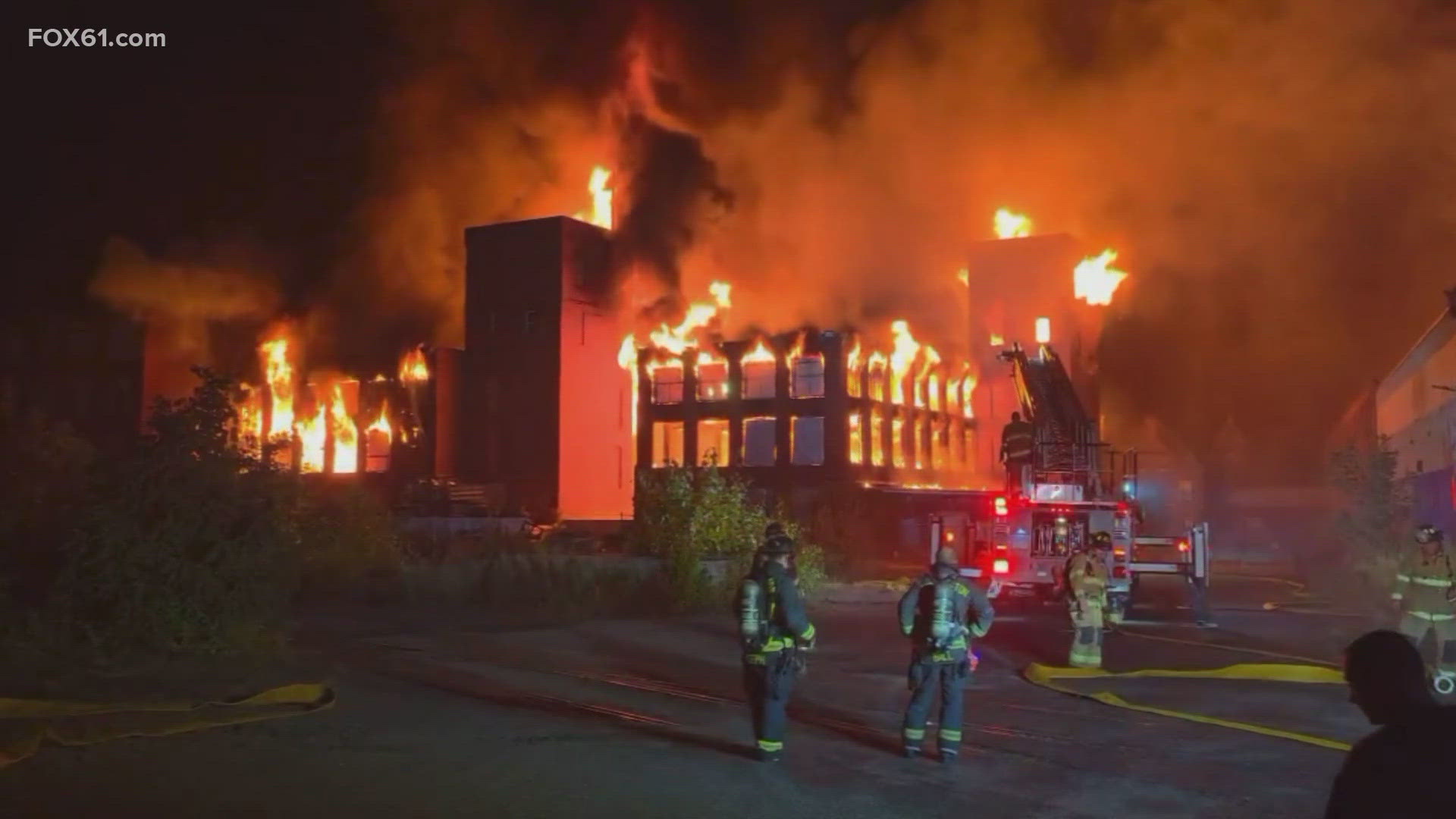 Multiple fire departments battle massive factory fire in Torrington