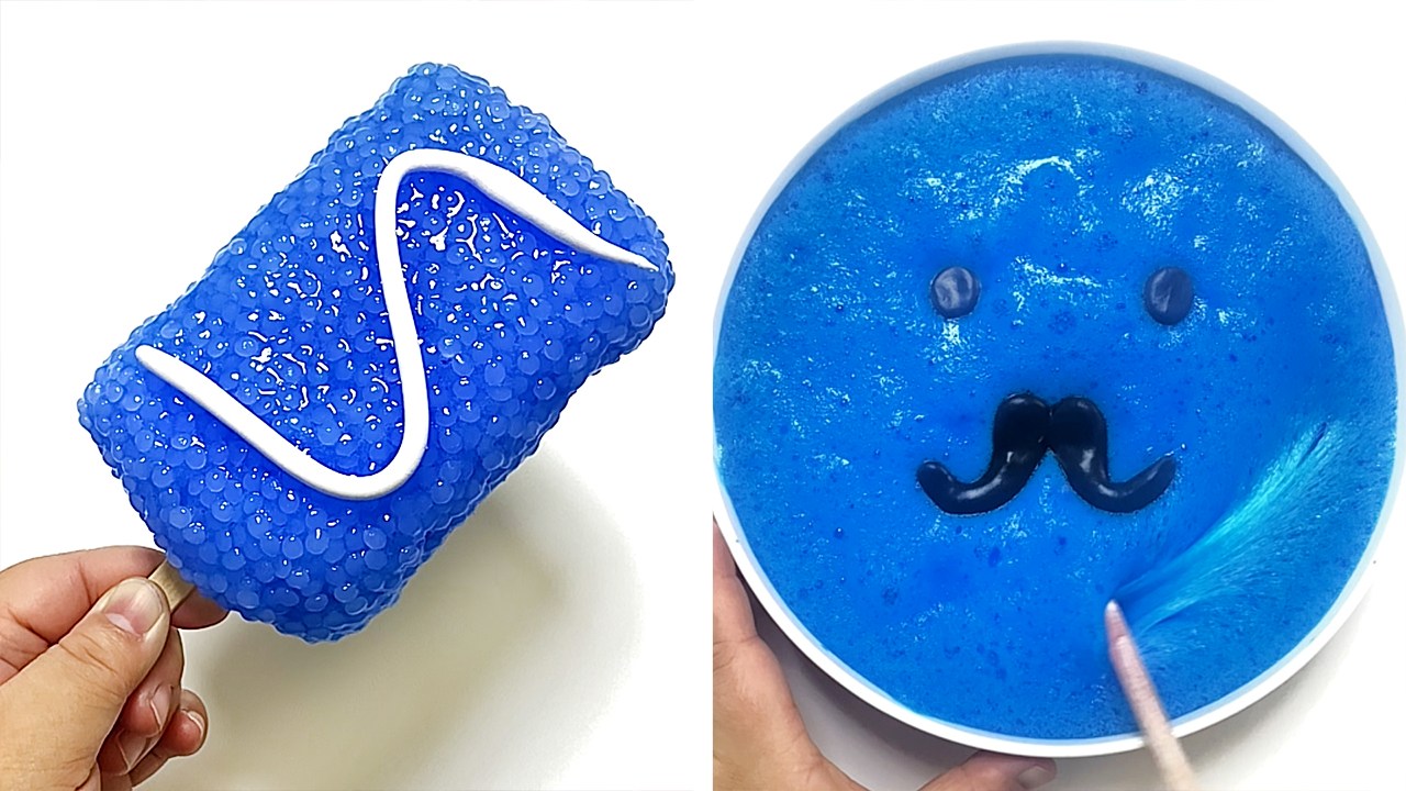 Slime azul divertido y refrescante