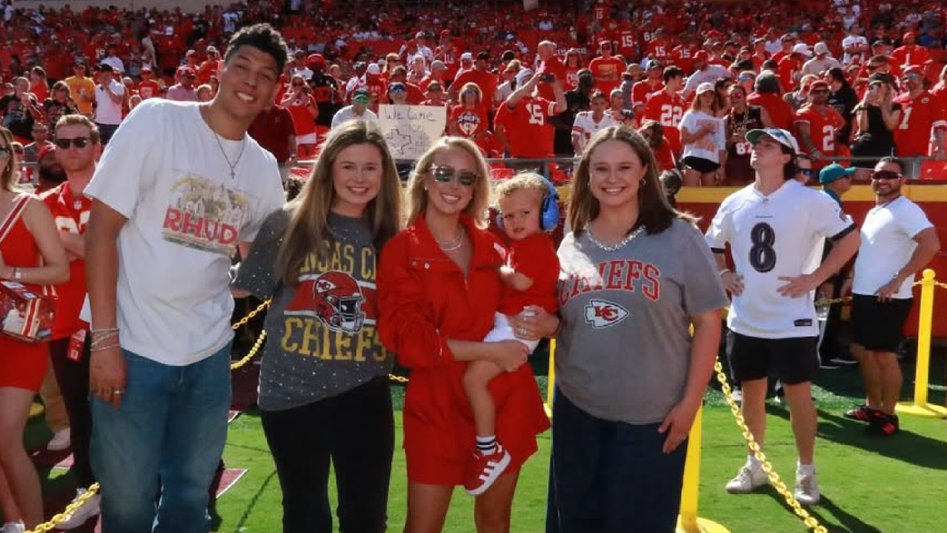 Brittany Mahomes Slays in All-Red for Chiefs Home Game, Twins With Son