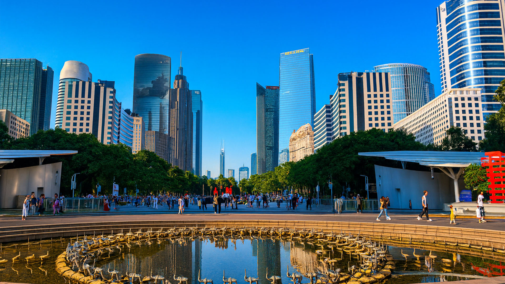 Indoor Garden Walk in Chinese Mall – China 4K