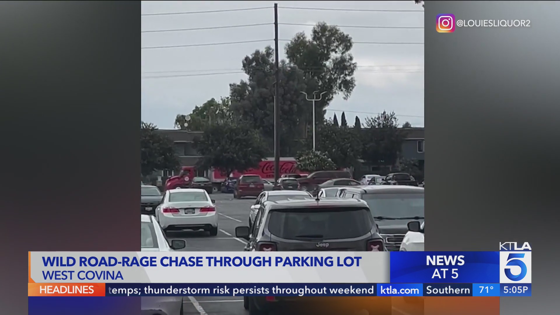 Road-rage chase through parking lot in West Covina