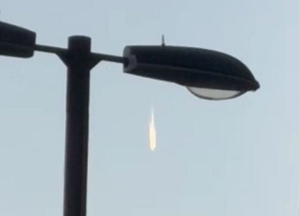 Eerie footage shows mystery object falling from sky in London