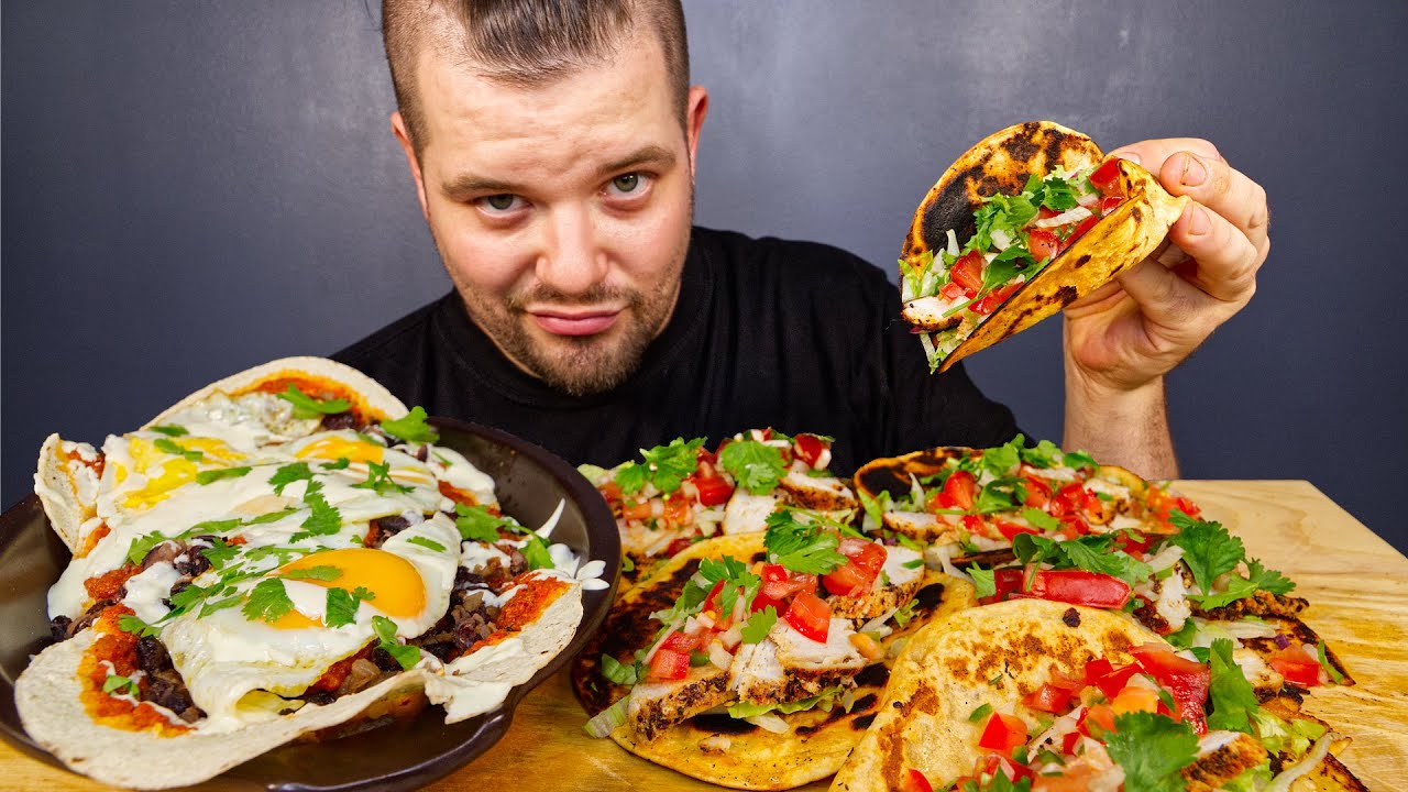 ASMR Mukbang Ultimate Fiery Chicken Tacos & Classic Huevos Rancheros ...