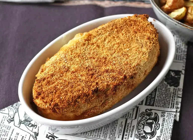 Breaded caprice des dieux cheese with potatoes, the viral recipe cooked ...