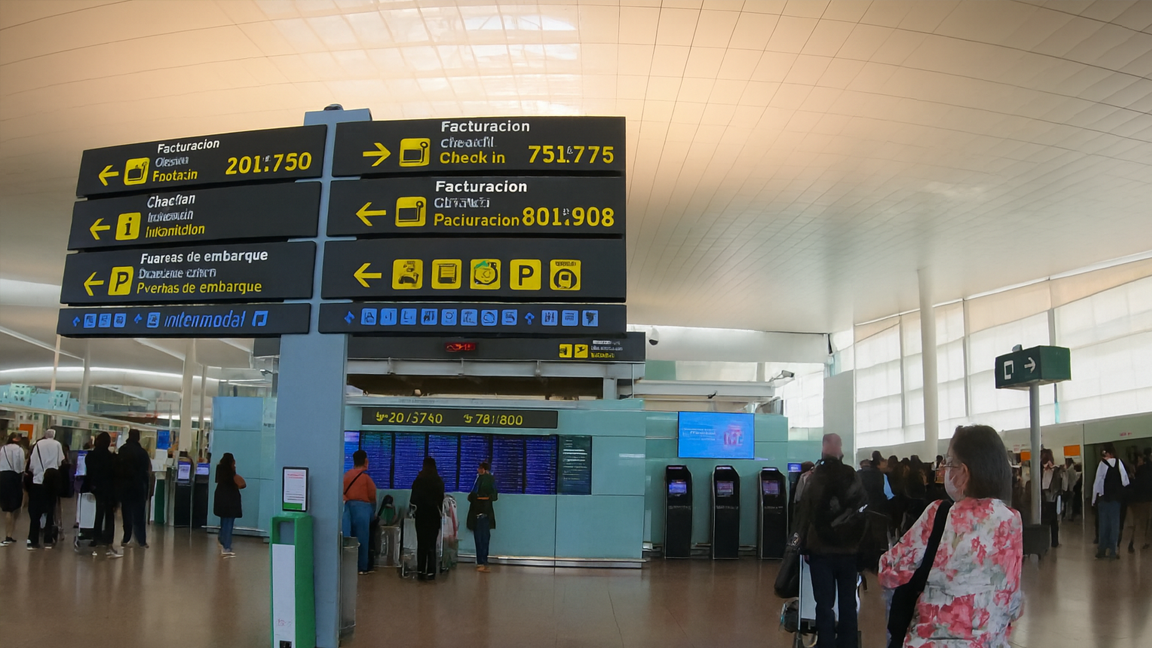 Tour a piedi all'aeroporto di Barcellona El Prat in Spagna (4K)