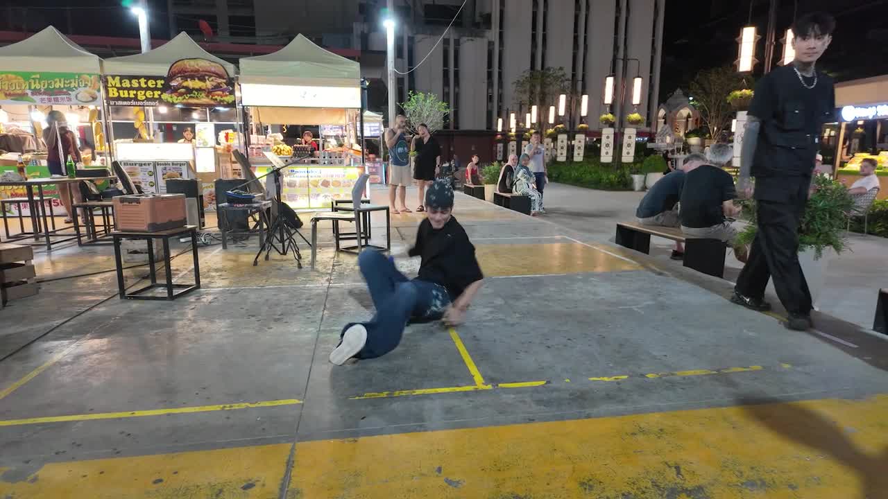 Kalare Market Comes Alive: Watch This: Expert Breakdance Team Performing Amazing Stunts in Thailand