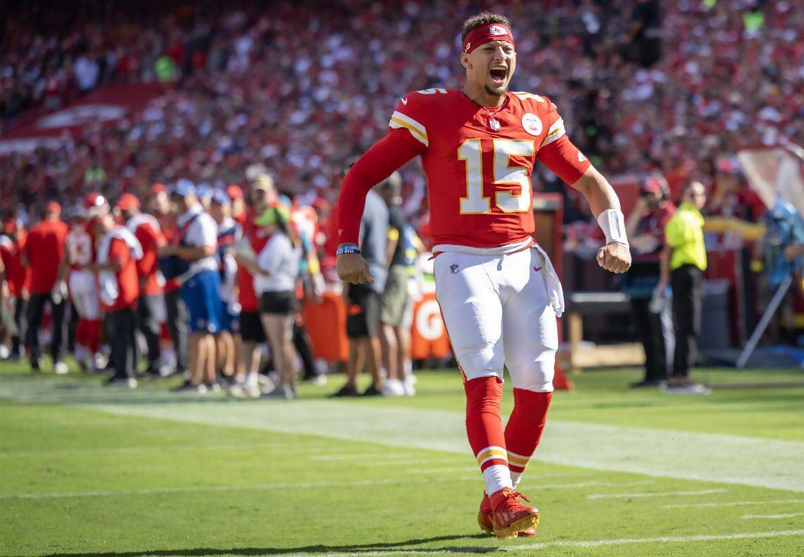 With his 108th career win Sunday, Chiefs' Patrick Mahomes set another ...