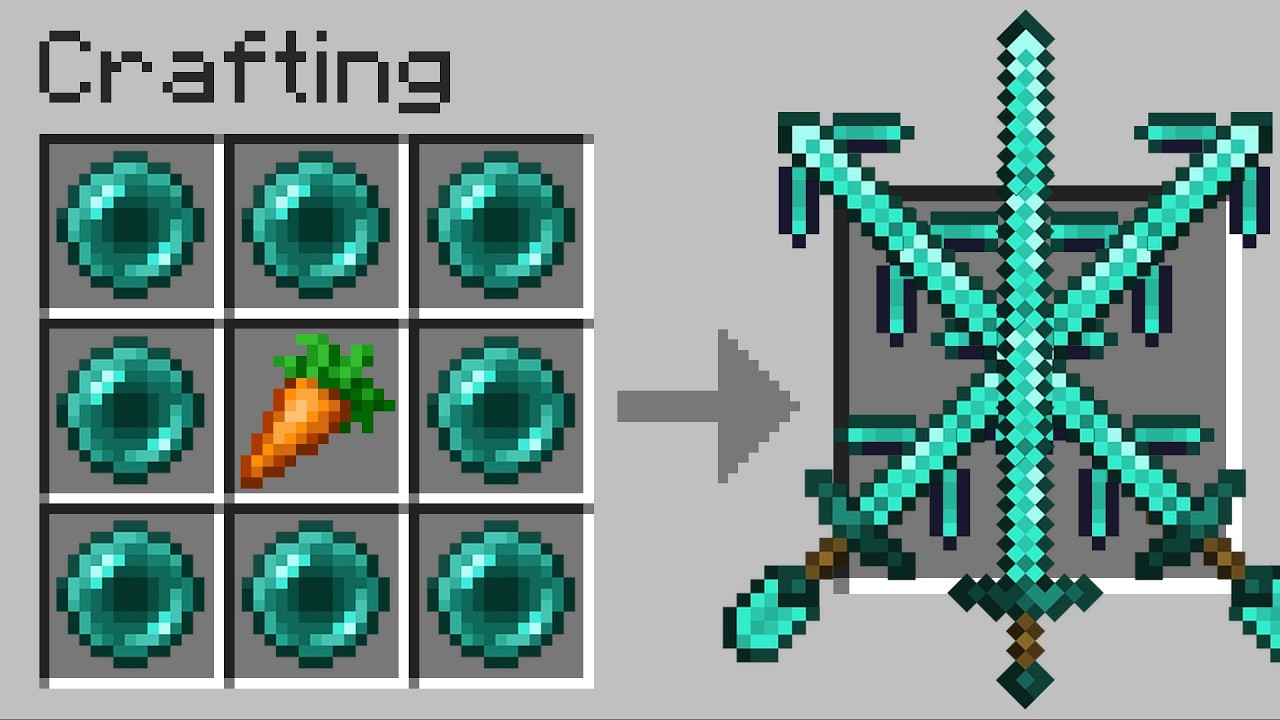 Minecraft but crafting results are random