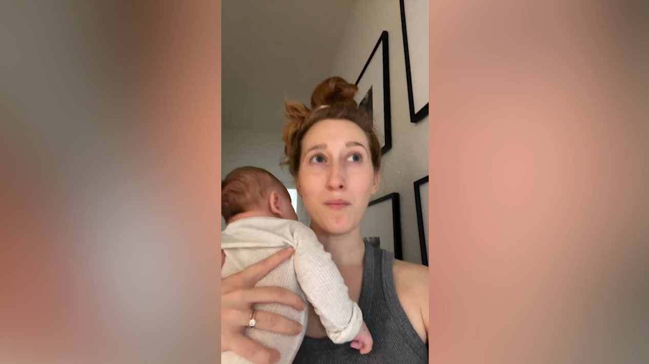 New Mom Unable To Take A Shower, Then Tries Viral Hack