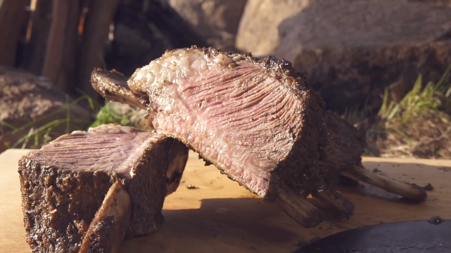 Cooking Beef Ribs in the Forest With No Smoker