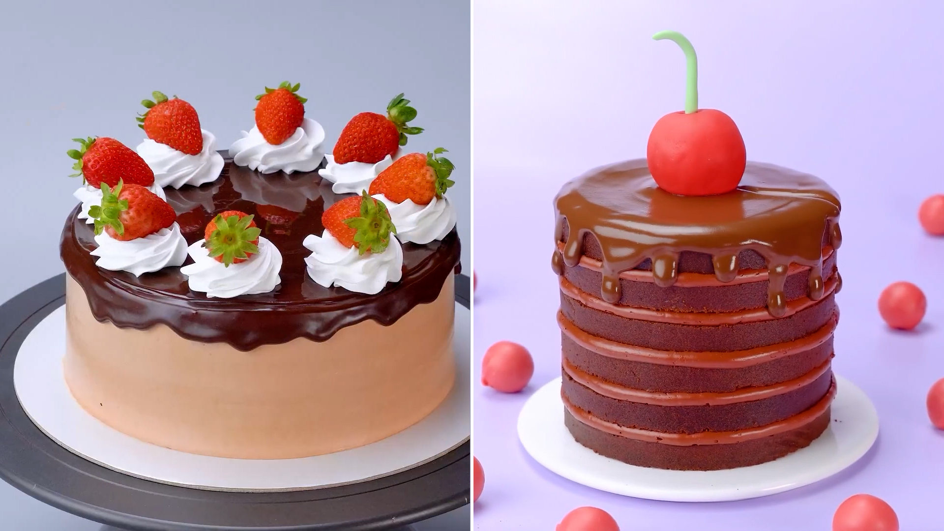 Chocolate and Strawberry Layer Cakes