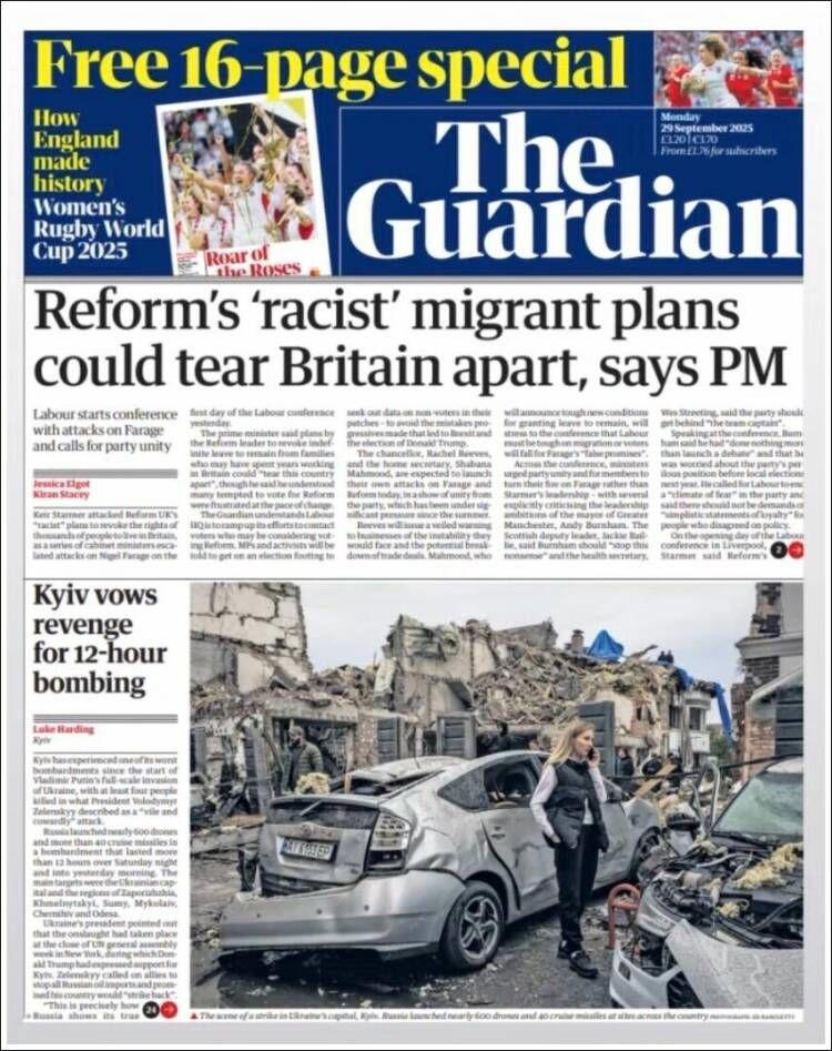 29 September 2025: ‘Starmer labels immigration critics racist; Farage ...