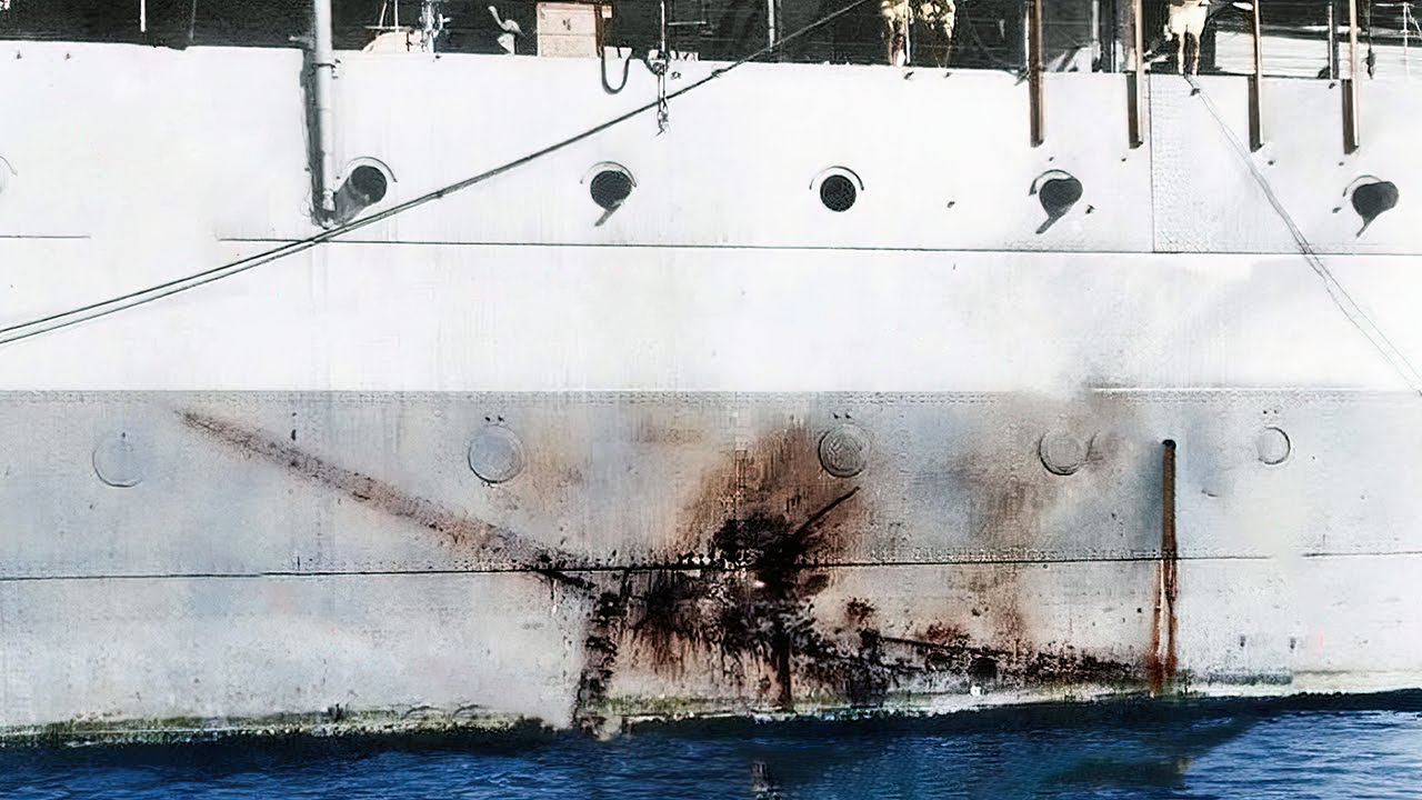 Kamikaze Leaves Only an Imprint on a Heavy Cruiser