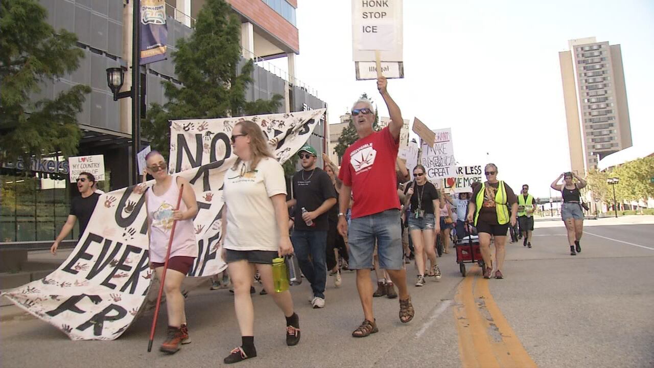 People protest against ICE detainment of Jorge Gonzalez